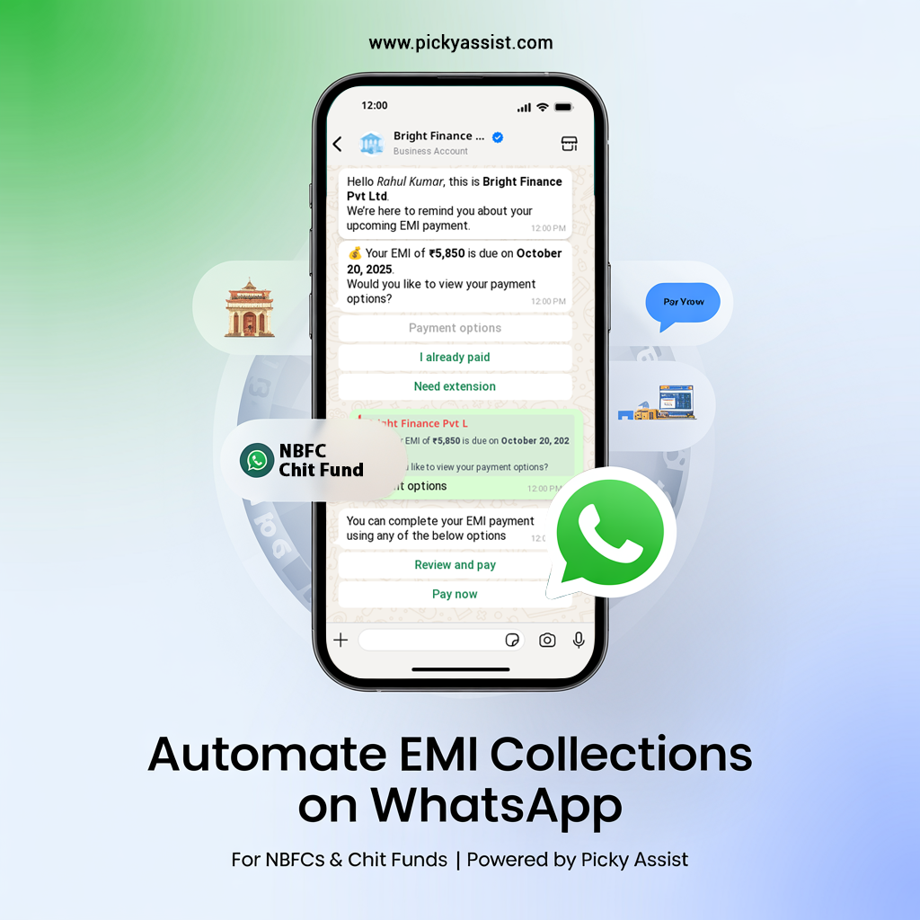 Automate EMI Collection for NBFCs & Chit Funds via WhatsApp